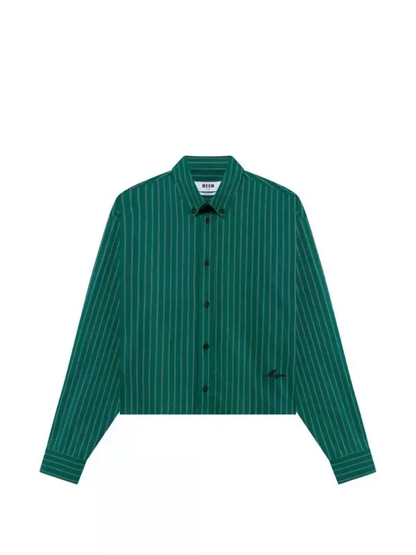 MSGM Pinstripe-pattern Cropped Shirt