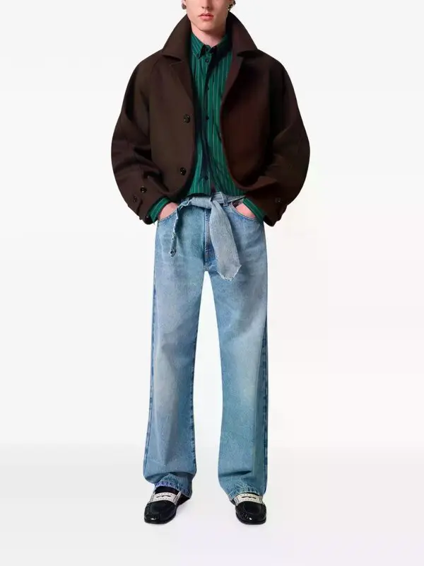 MSGM Pinstripe-pattern Cropped Shirt