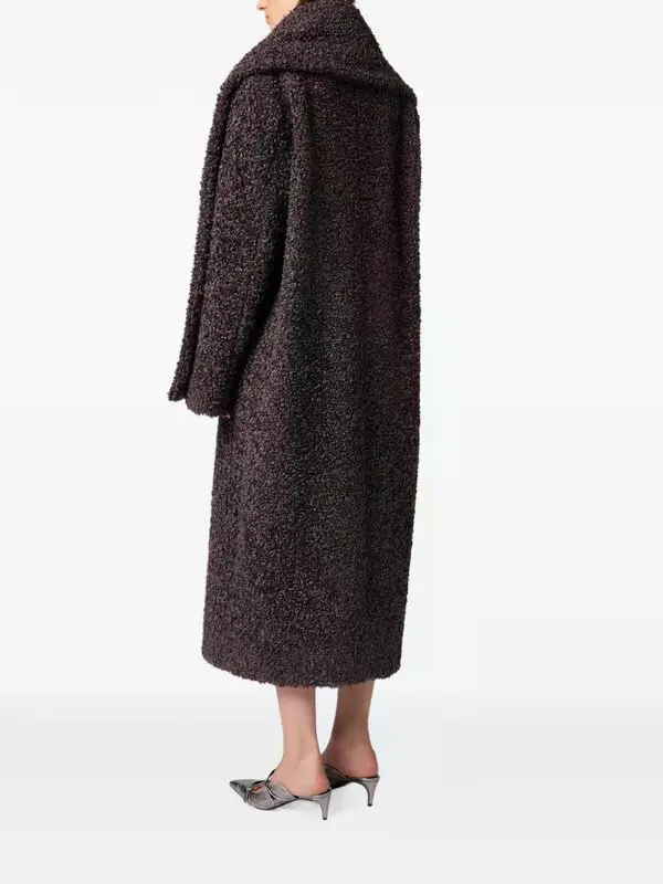 MSGM Scarf-detail Bouclé-effect Coat