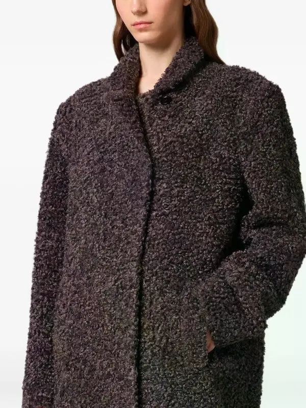 MSGM Scarf-detail Bouclé-effect Coat