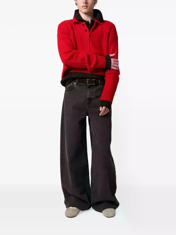 MSGM Cable-knit Polo Shirt