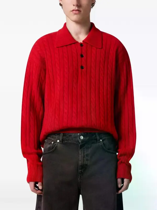 MSGM Cable-knit Polo Shirt
