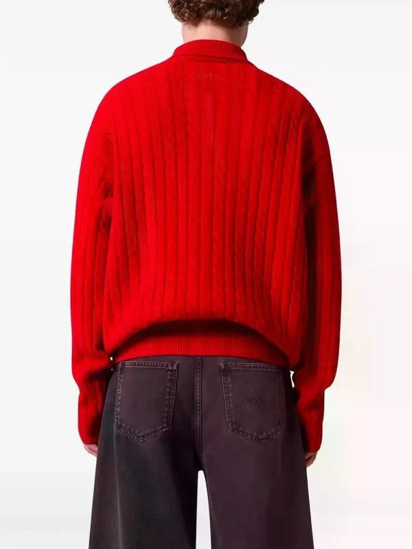 MSGM Cable-knit Polo Shirt