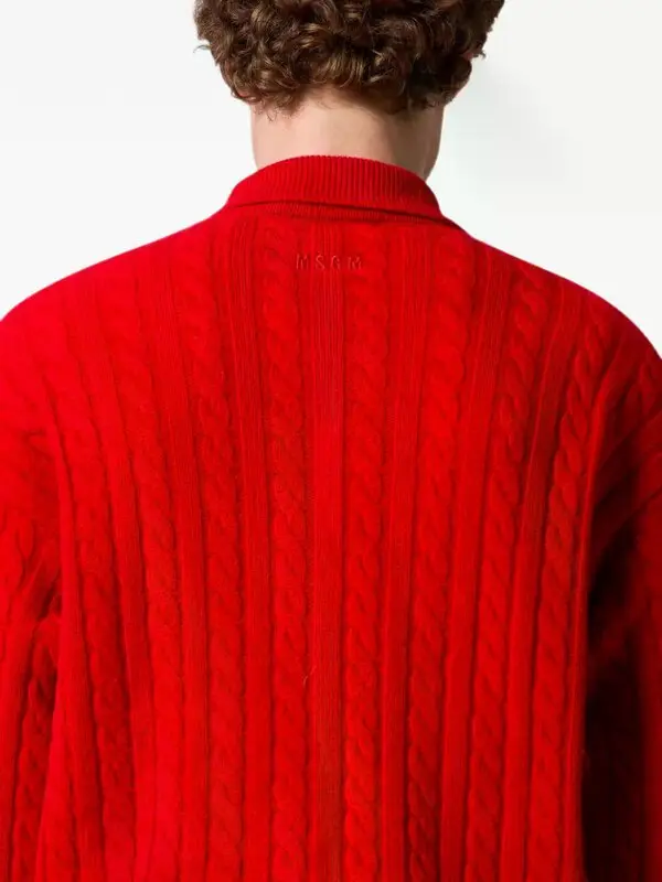 MSGM Cable-knit Polo Shirt