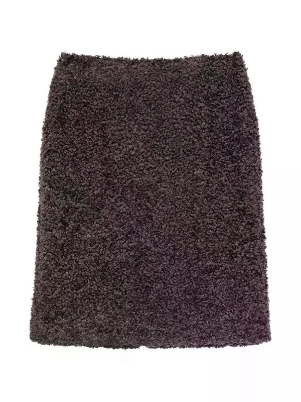 MSGM Bouclé-effect Midi Skirt - Brown