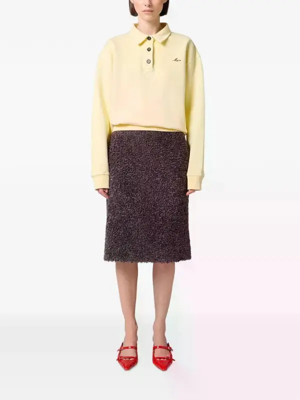 MSGM Bouclé-effect Midi Skirt