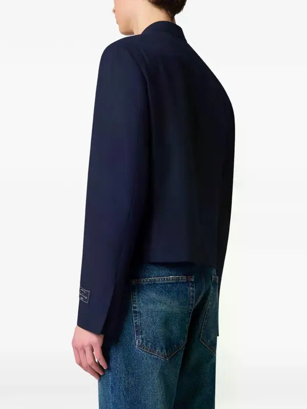 MSGM Mandarin-collar Logo-patch Jacket