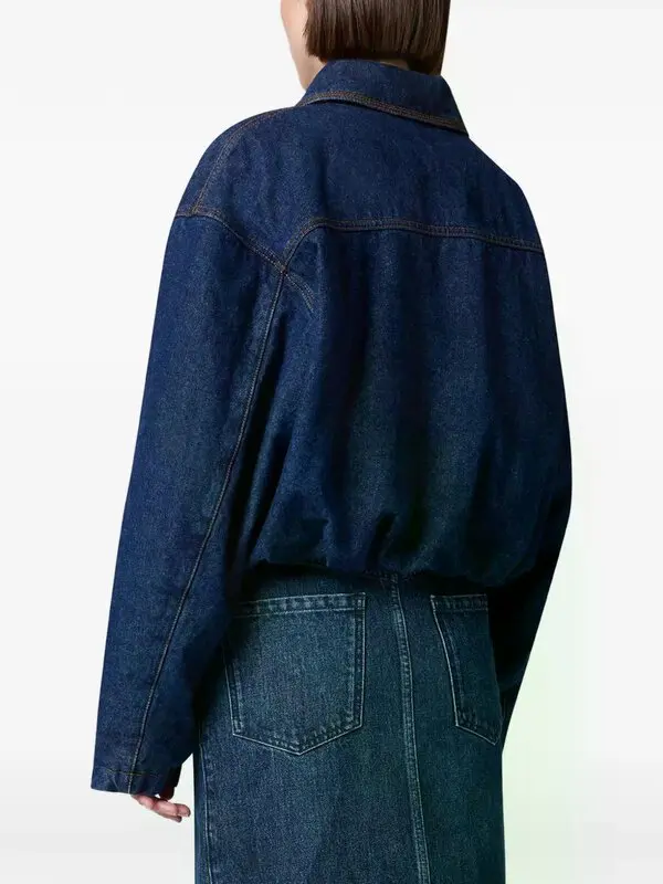 MSGM Logo-embroidered Denim Jacket