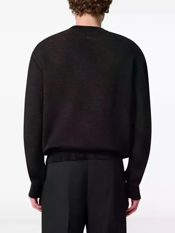 MSGM Slogan-intarsia Crew-neck Sweater