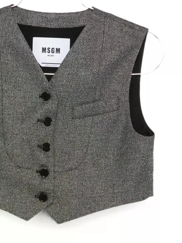 MSGM Cropped Button-up Waistcoat
