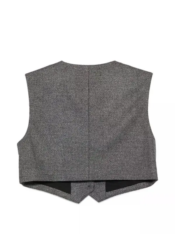 MSGM Cropped Button-up Waistcoat - Grey