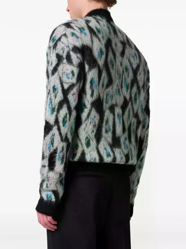 MSGM Argyle-patterned Brushed-finish Cardigan