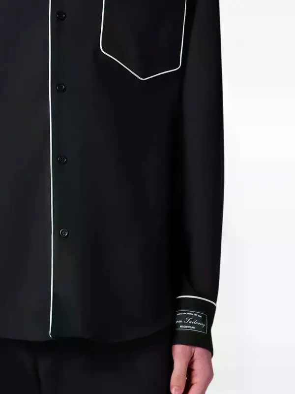 MSGM Piped-trim Chest-pocket Shirt