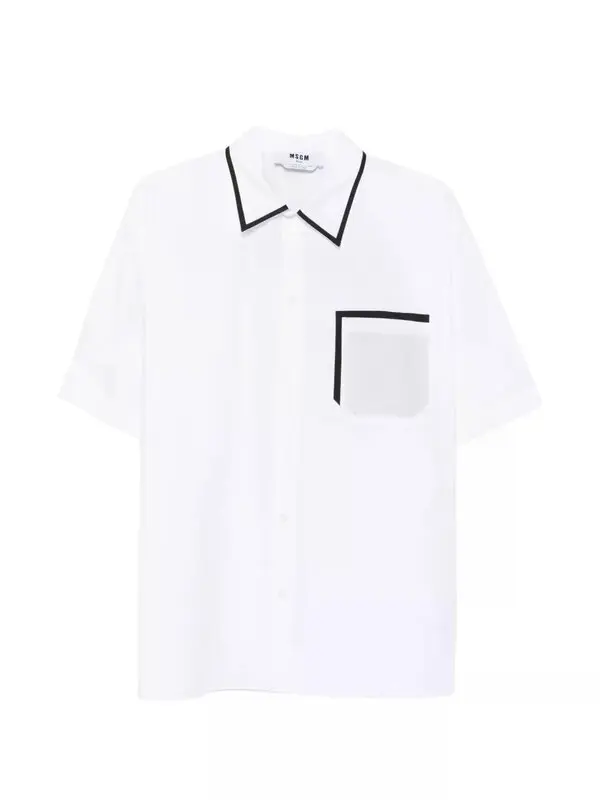 MSGM Piped-trim Chest-pocket Shirt - White