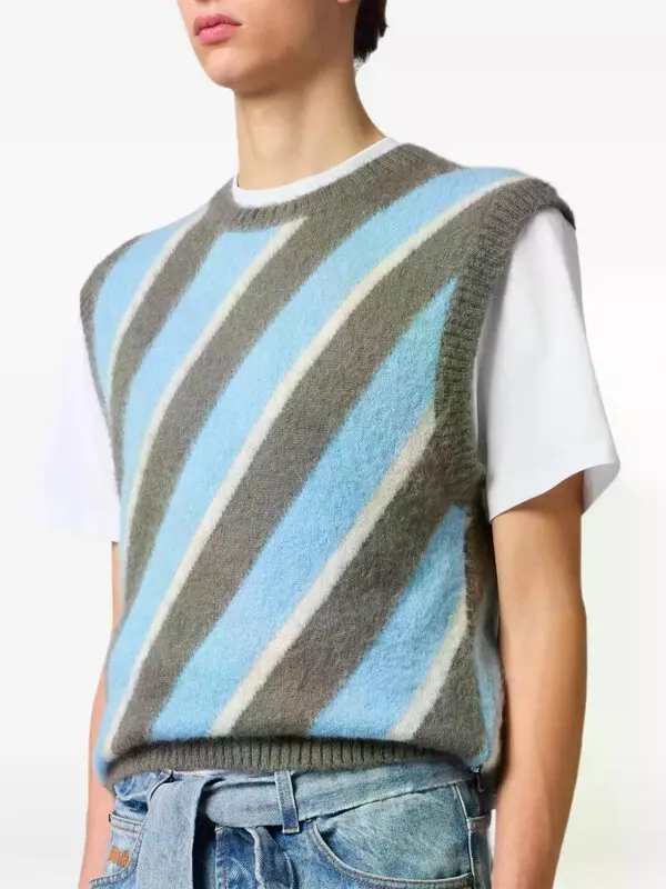 MSGM Diagonal-stripe Sleeveless Sweater