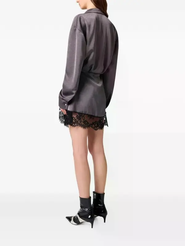 MSGM Lace-trim Wrap Mini Dress