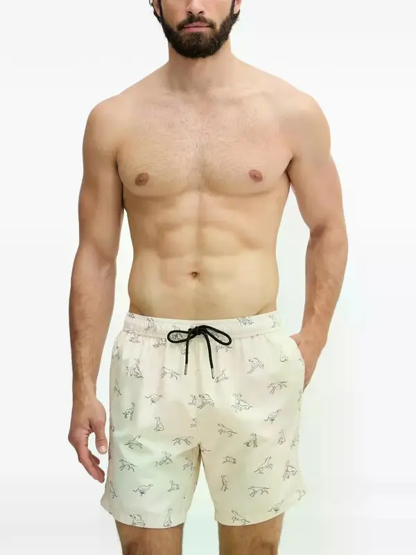 TRUSSARDI Greyhound-print Drawstring Swim Shorts