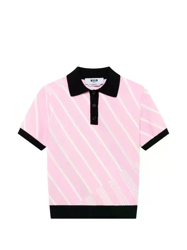 MSGM Diagonal-stripe Polo Shirt