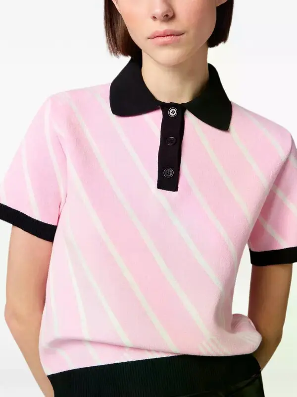 MSGM Diagonal-stripe Polo Shirt