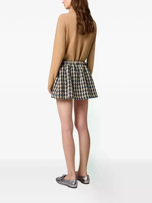 MSGM Argyle-pattern Drawstring Mini Skirt