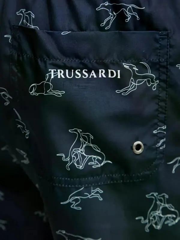 TRUSSARDI Greyhound-print Drawstring Swim Shorts