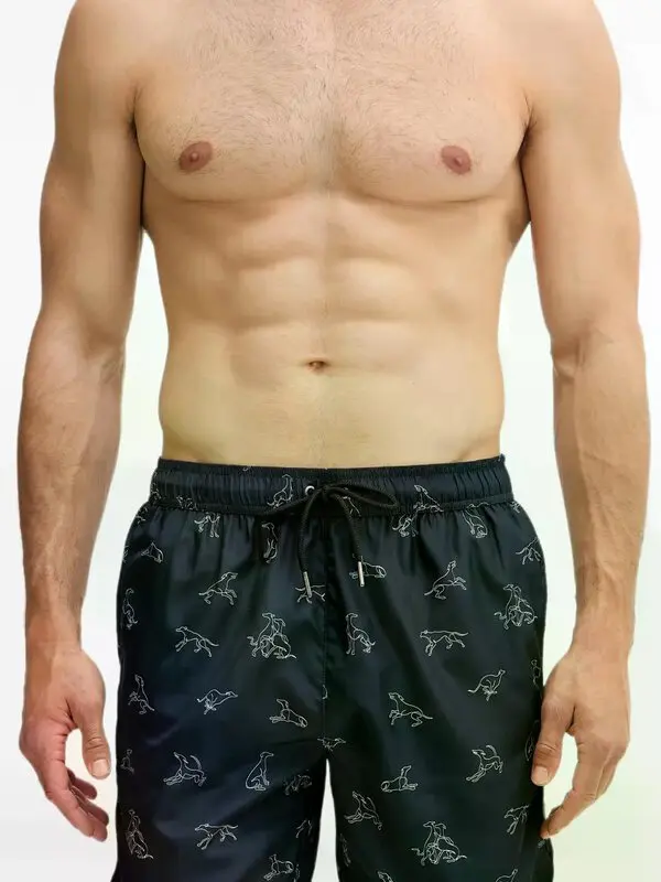 TRUSSARDI Greyhound-print Drawstring Swim Shorts