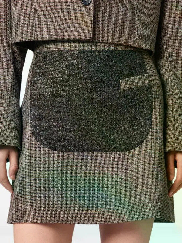MSGM Houndstooth-pattern Patch-detail Mini Skirt