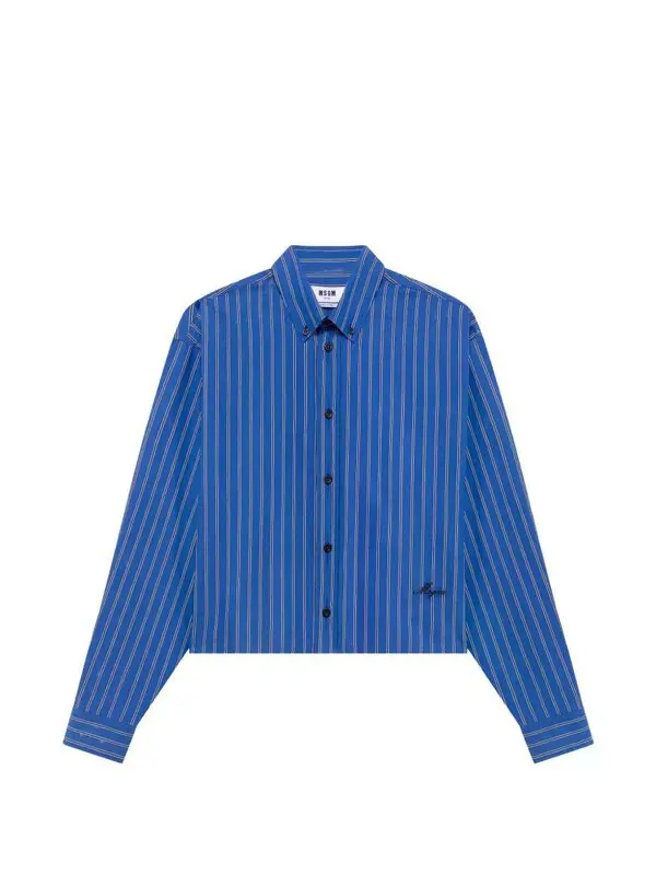 MSGM Vertical-stripe Cropped Shirt