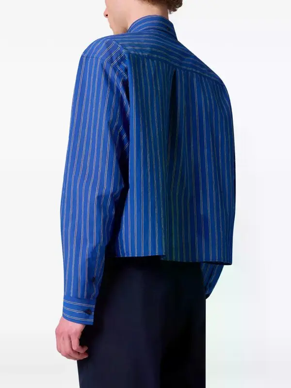 MSGM Vertical-stripe Cropped Shirt