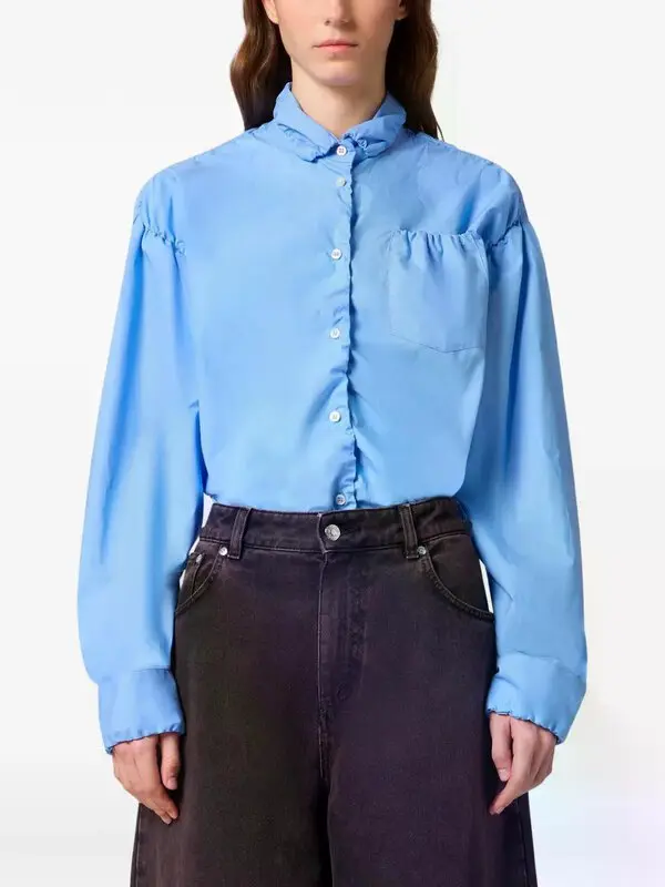MSGM Ruched Chest-pocket Shirt