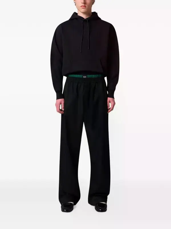 MSGM Logo-patch Layered-waistband Trousers