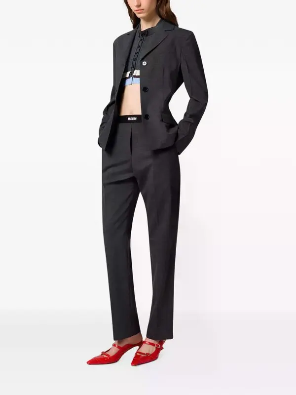 MSGM Logo-waistband Tailored Trousers