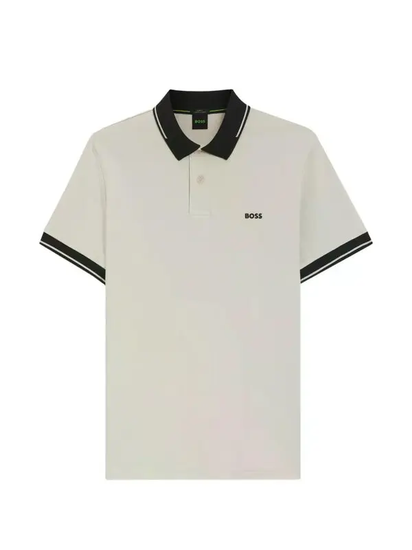 BOSS Contrast-trim Slim-fit Polo Shirt - Neutrals