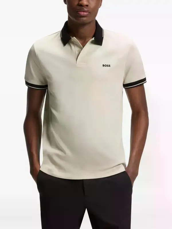 BOSS Contrast-trim Slim-fit Polo Shirt