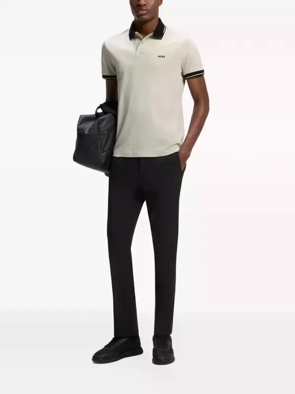 BOSS Contrast-trim Slim-fit Polo Shirt