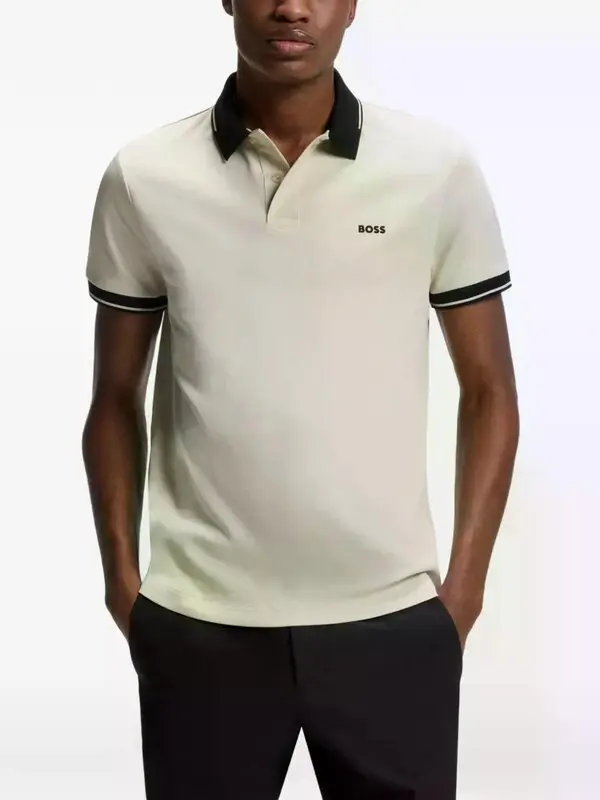 BOSS Contrast-trim Slim-fit Polo Shirt