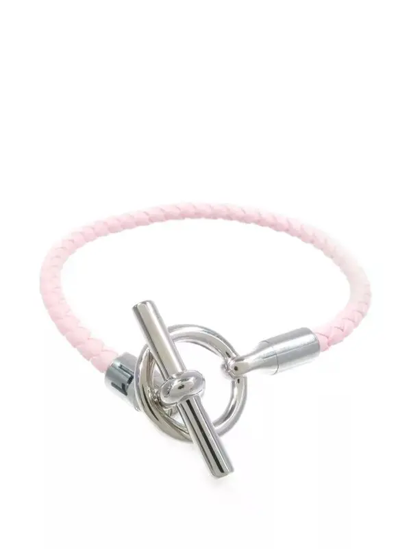 Hermès Glenan Braided-leather Bracelet - Pink