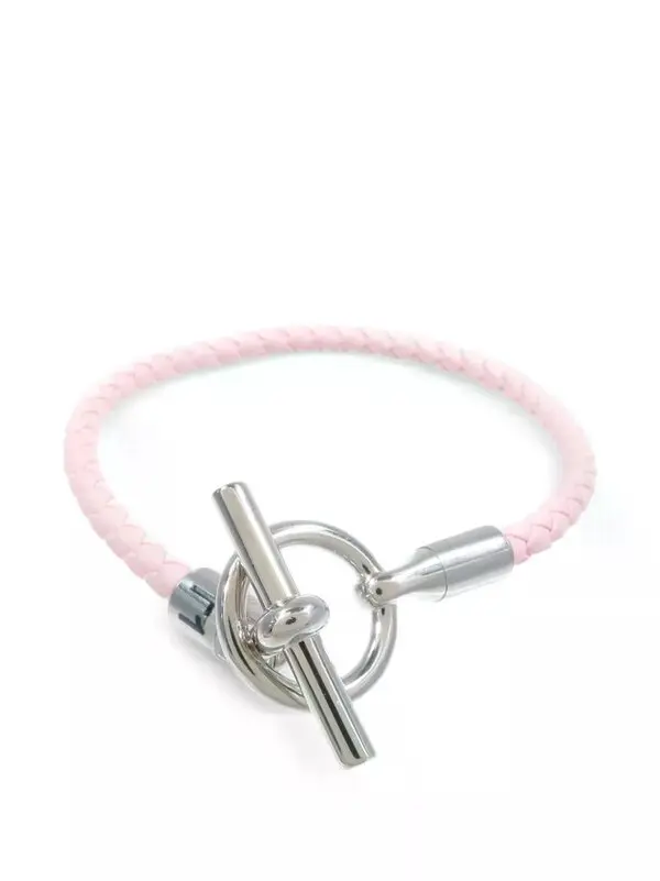 Hermès Glenan Braided Leather Bracelet - Pink