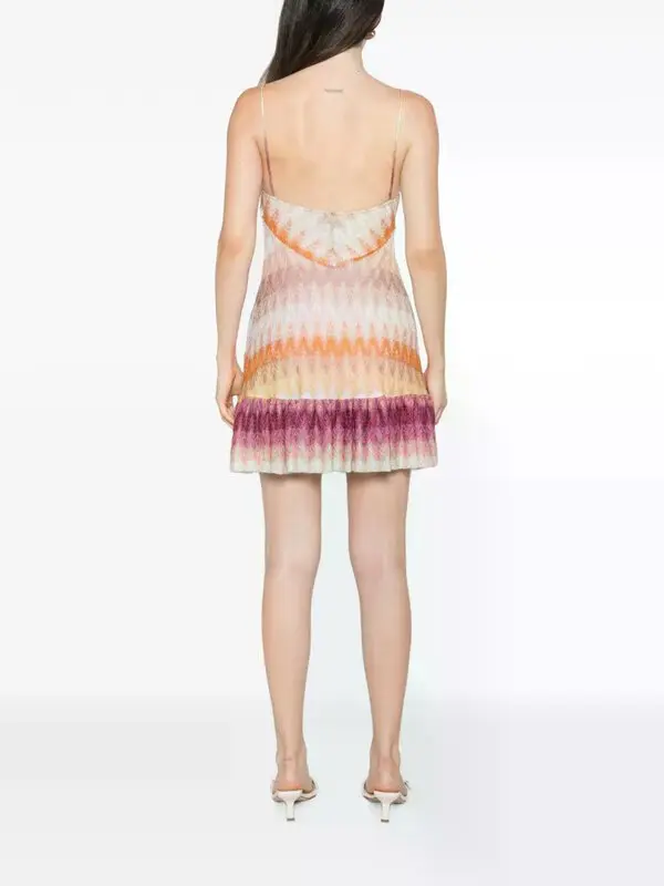 Missoni Zigzag-knit Ruffled Mini Dress