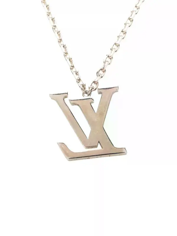 LOUIS VUITTON Brass Enamel Resin Pendant Necklace