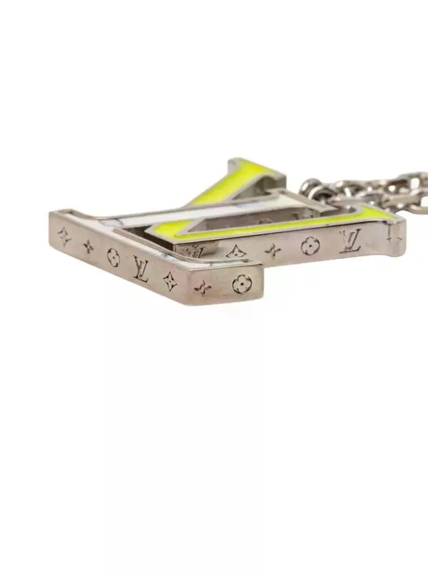 LOUIS VUITTON Brass Enamel Resin Pendant Necklace