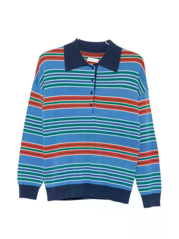 Faithfull The Brand Striped Oversized Polo Shirt