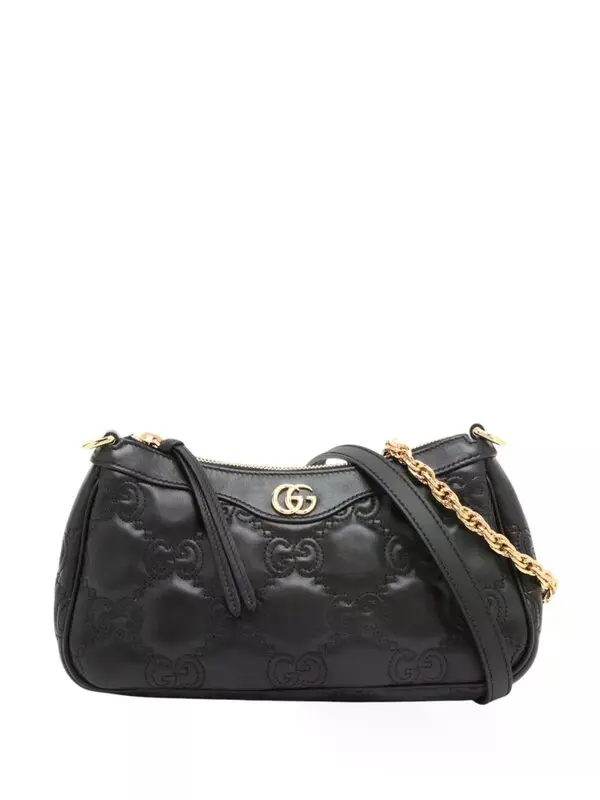 Gucci Matelassé Gg Small Leather Satchel - Black