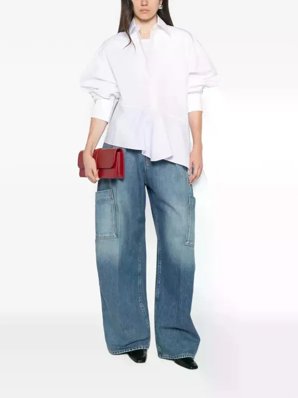Sportmax Pleated-detail Cargo Jeans - Blue