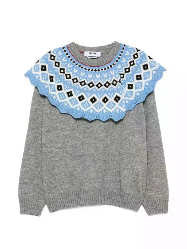 MSGM Scalloped-collar Sweater