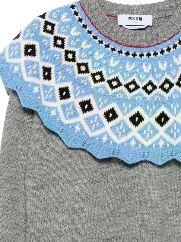 MSGM Scalloped-collar Sweater