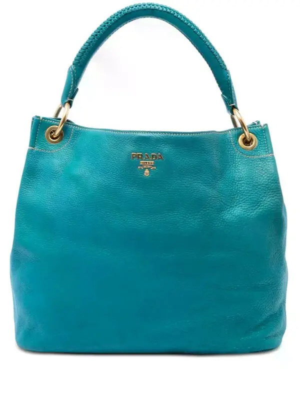 Prada Vitello Daino Hobo Bag - Blue