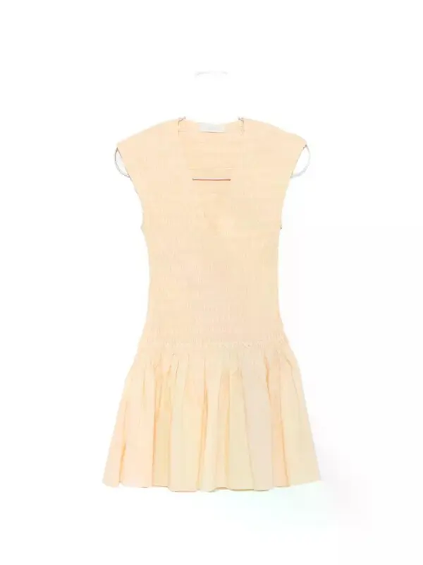 Faithfull The Brand Carmen Shirred-bodice Mini Dress - Neutrals