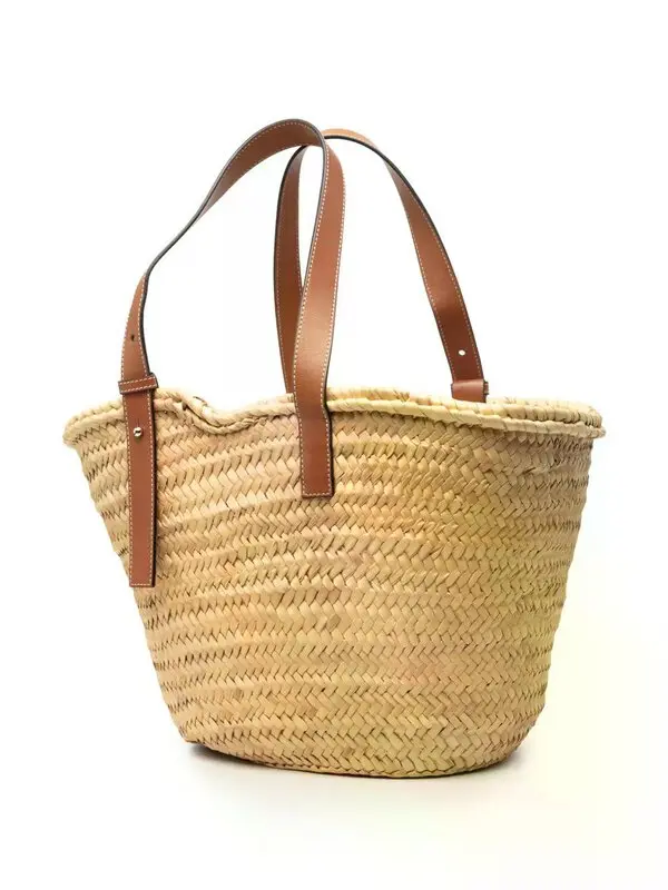Loewe 2018 Medium Raffia Anagram Basket Tote Bag