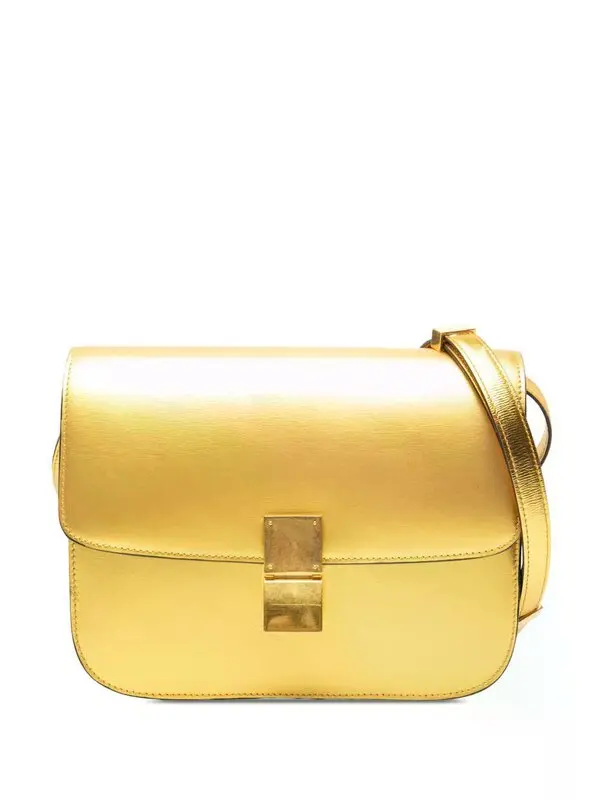 Celine Metallic Calfskin Classic Box Crossbody Bag - Gold